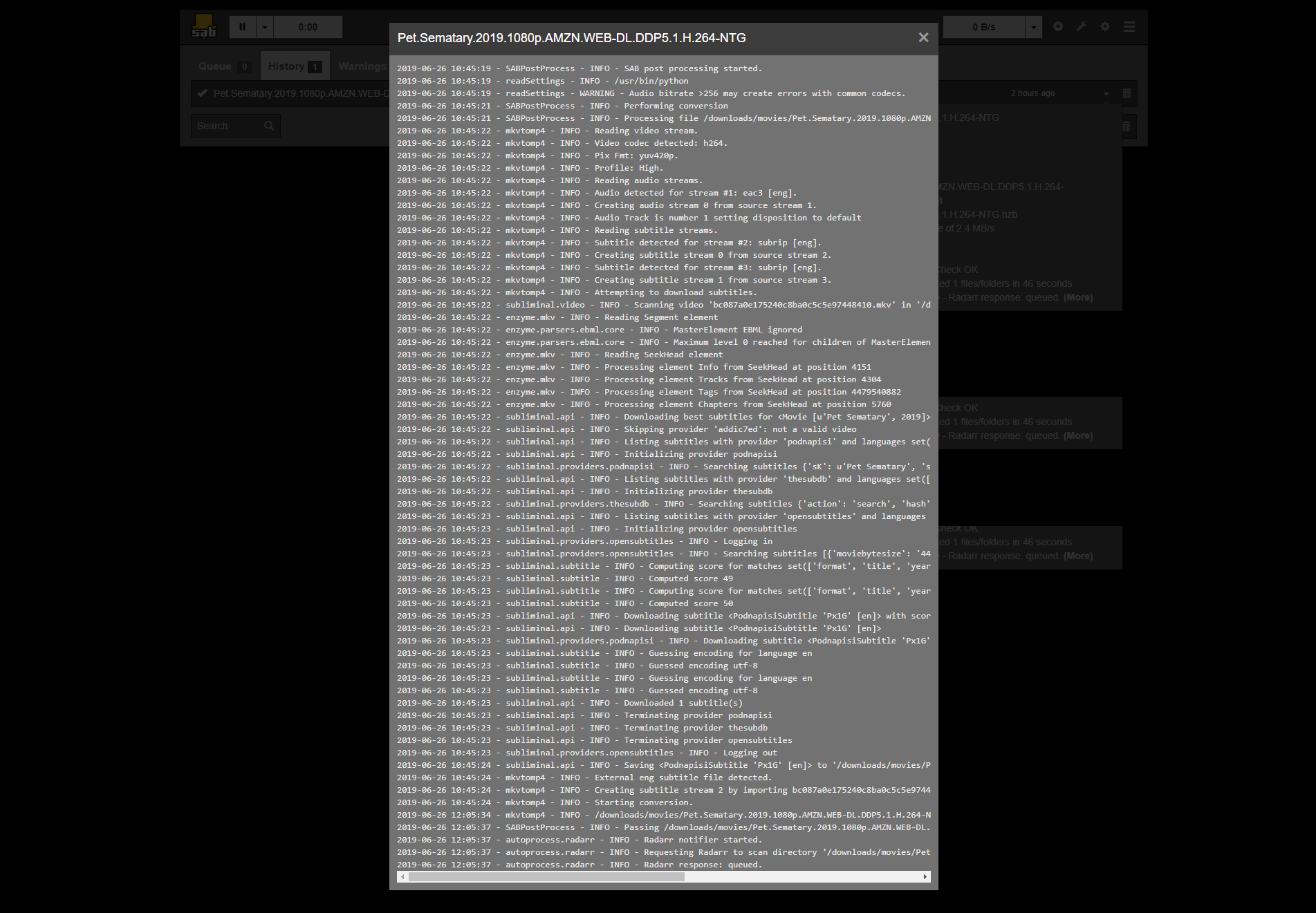 Successfully Imported Movie Generates Failed Import Errors · Issue 3585 · Radarrradarr · Github