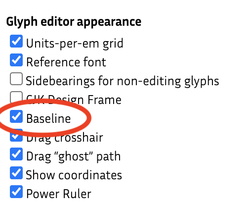 Show baseline (and alignment lines and zones) · Issue #857 · googlefonts/fontra · GitHub