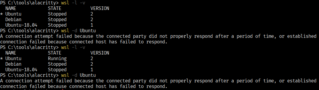 WSL 2 distro not launch timing out · Issue #4878 · microsoft/WSL · GitHub