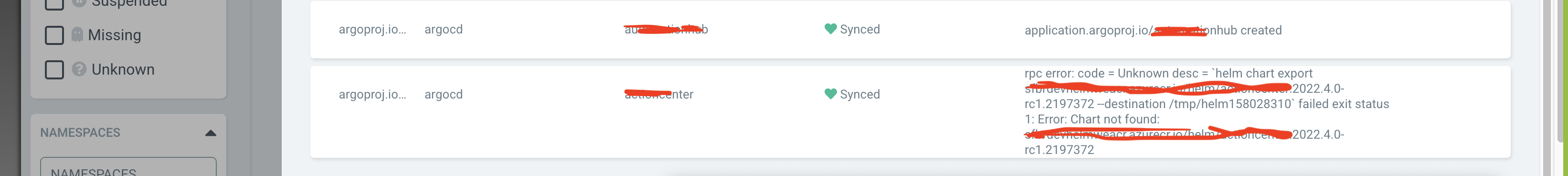 Child App Sync Failed with error failed exit status 1: Error: Chart not found · Issue #7877 ...