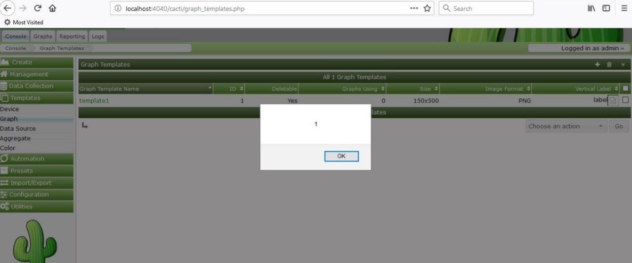 Stored XSS in "Vertical Label" field - Graph · Issue #2214 · Cacti/cacti · GitHub