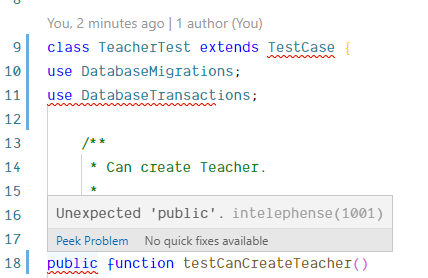 False unexpected token diagnostics · Issue #939 · bmewburn/vscode-intelephense · GitHub