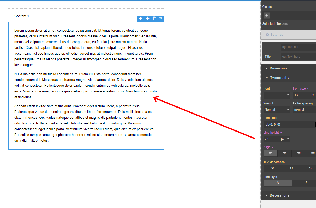 GrapesJs: Default line height shown wrong in Editor view (will be different from email preview ...