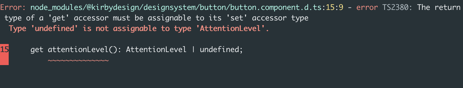 [BUG] Button getter and setter types do not match · Issue #3033 · kirbydesign/designsystem · GitHub