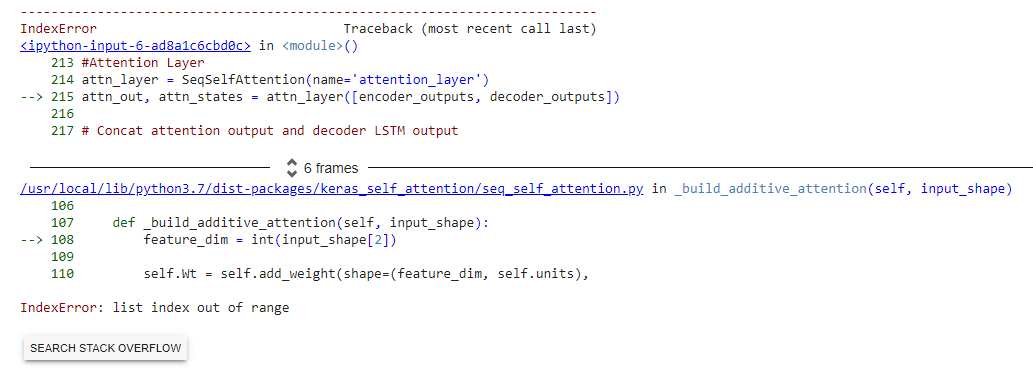 "tuple index out of range" when using self attention layer in imdb dataset · Issue #24 ...