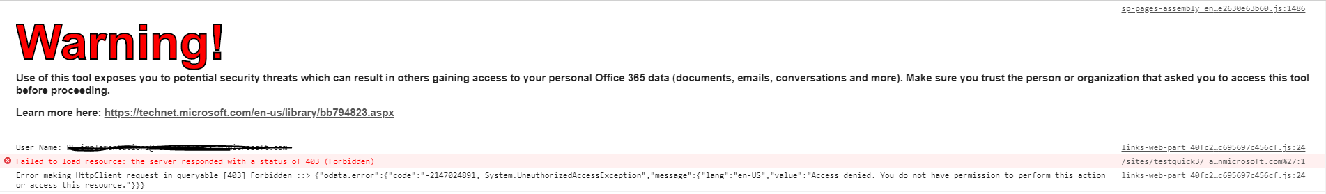 Getting "Access Denied" error for UserHasPermissions query in PnP SP · Issue #489 · pnp/pnpjs ...