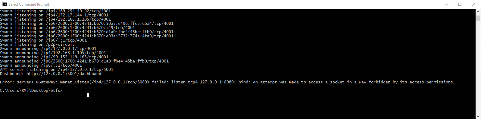 BTFS runs then immediately shuts down · Issue #244 · bittorrent/go-btfs · GitHub