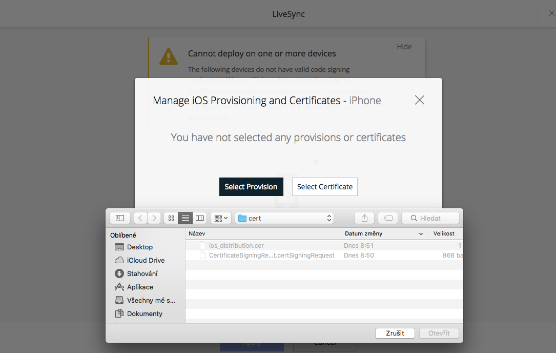 Can't select provision profile and certificate - MacOS · Issue #8 · ProgressNS/sidekick-feedback ...