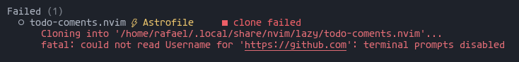 Cloning Failed For Plugin · Issue 1719 · Astronvim Astronvim · Github