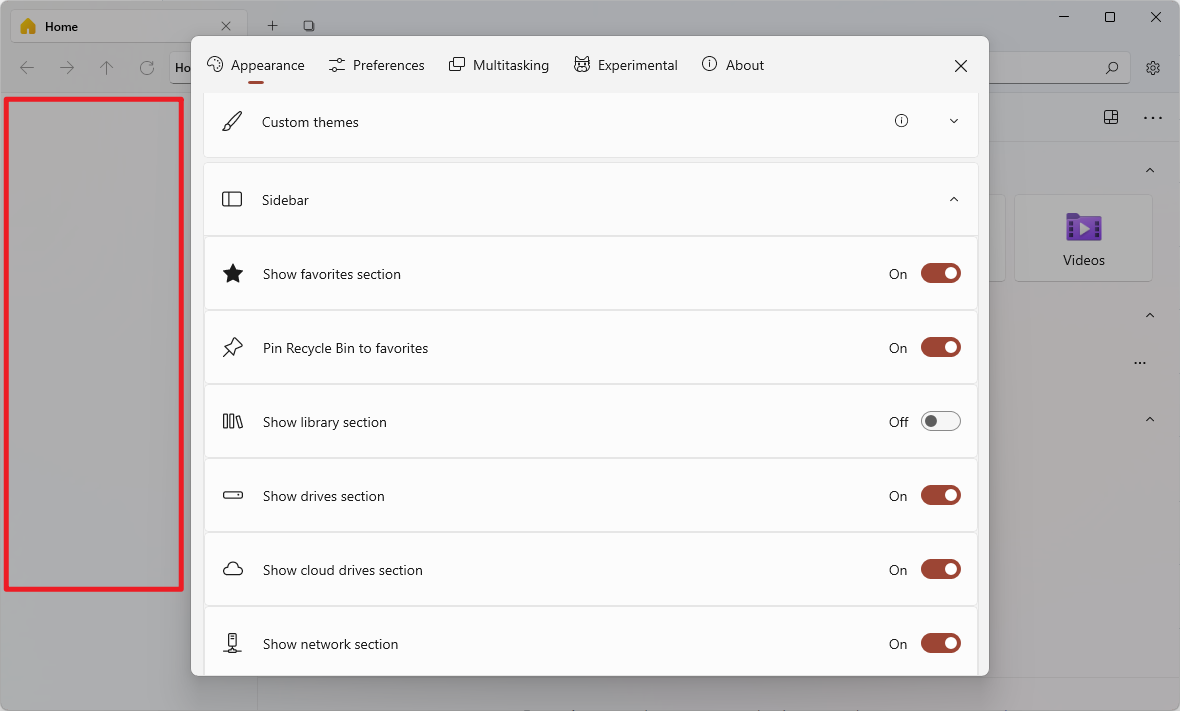 Nothing in the sidebar · Issue #7554 · files-community/Files · GitHub