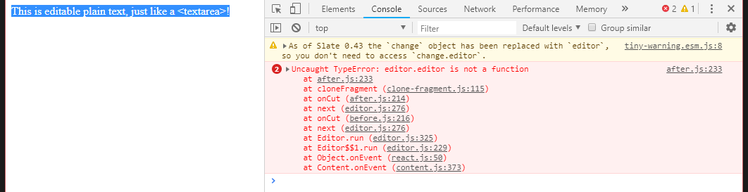 Select all + Cut crashes the editor · Issue #2279 · ianstormtaylor/slate · GitHub