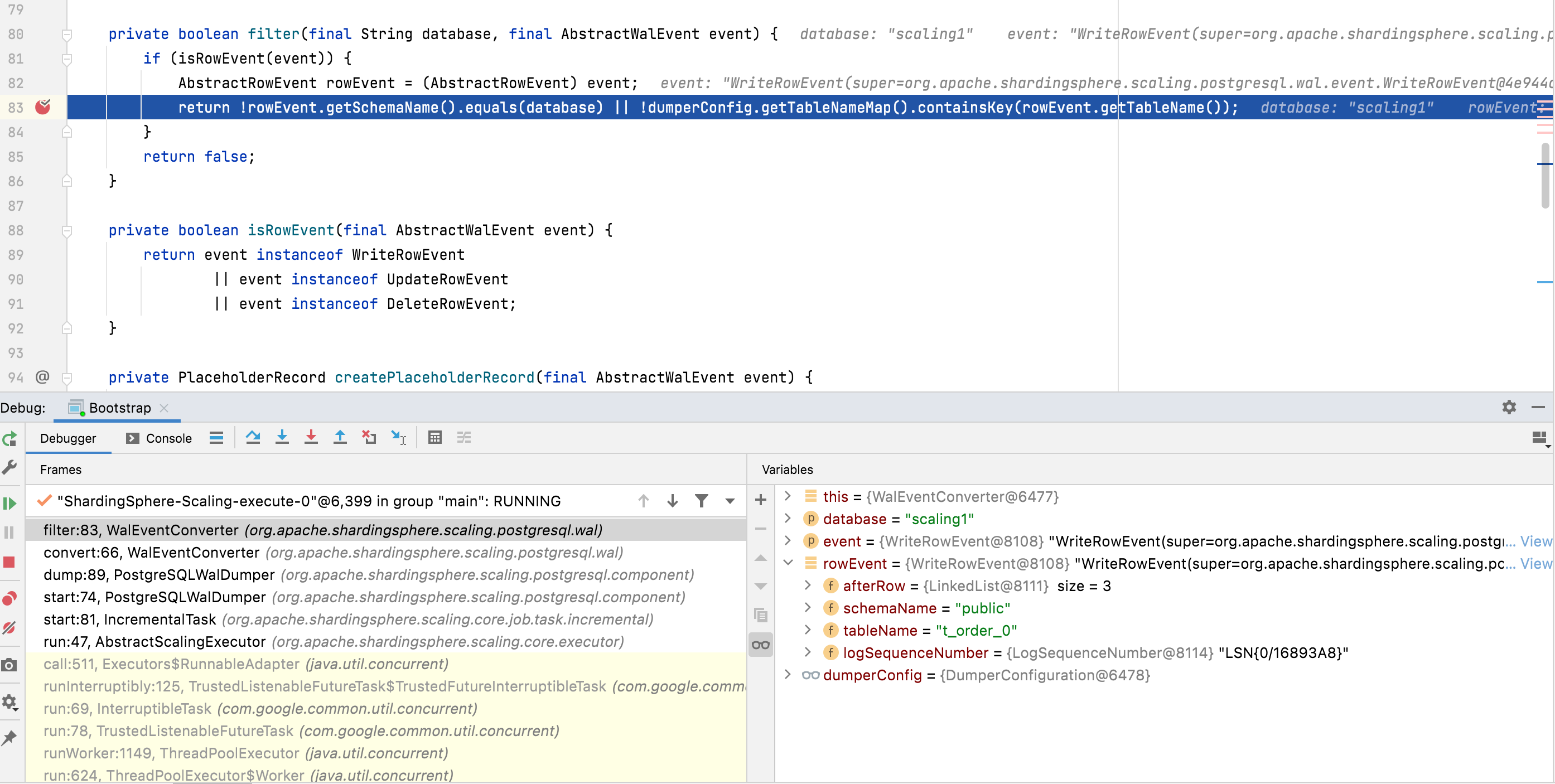 Scaling increment task of PostgreSQL WalEventConverter ignore correct RowEvent · Issue #11977 ...