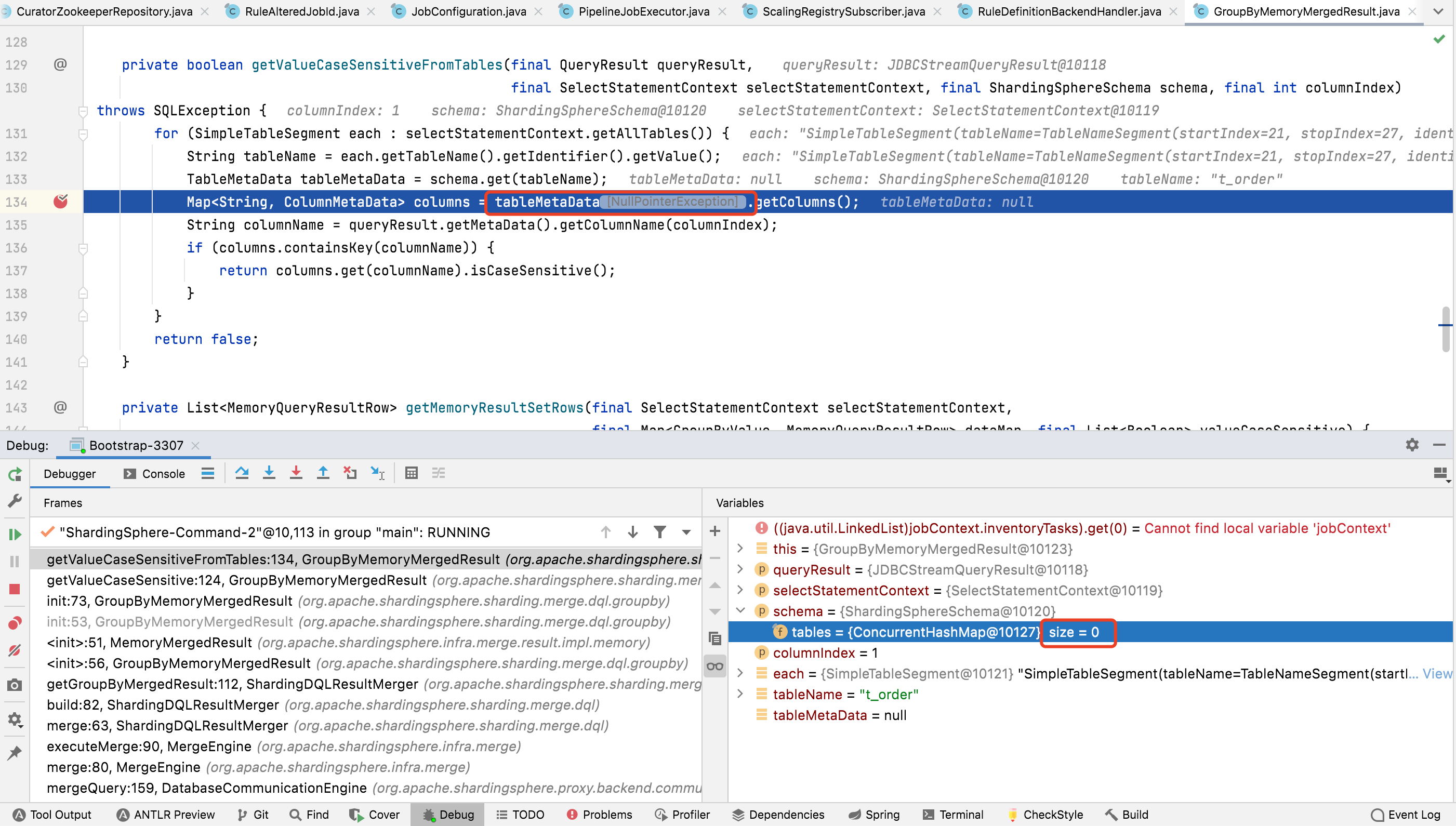 Querying failure after scaling job success on existing schema since tableMetaData lost in ...