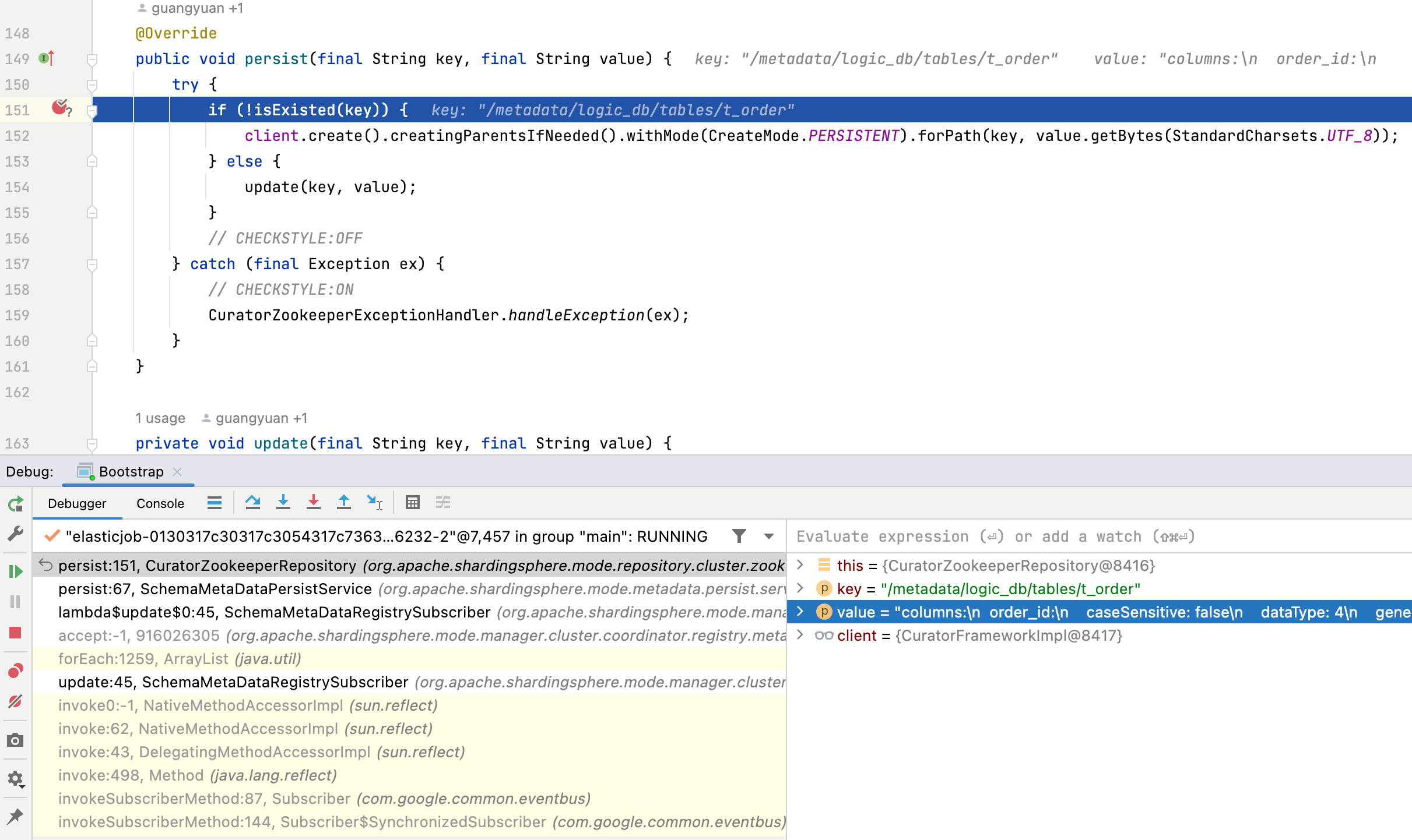 After creating table via ShardingSphereDataSource in proxy, metadata/logic_db/ created in ...