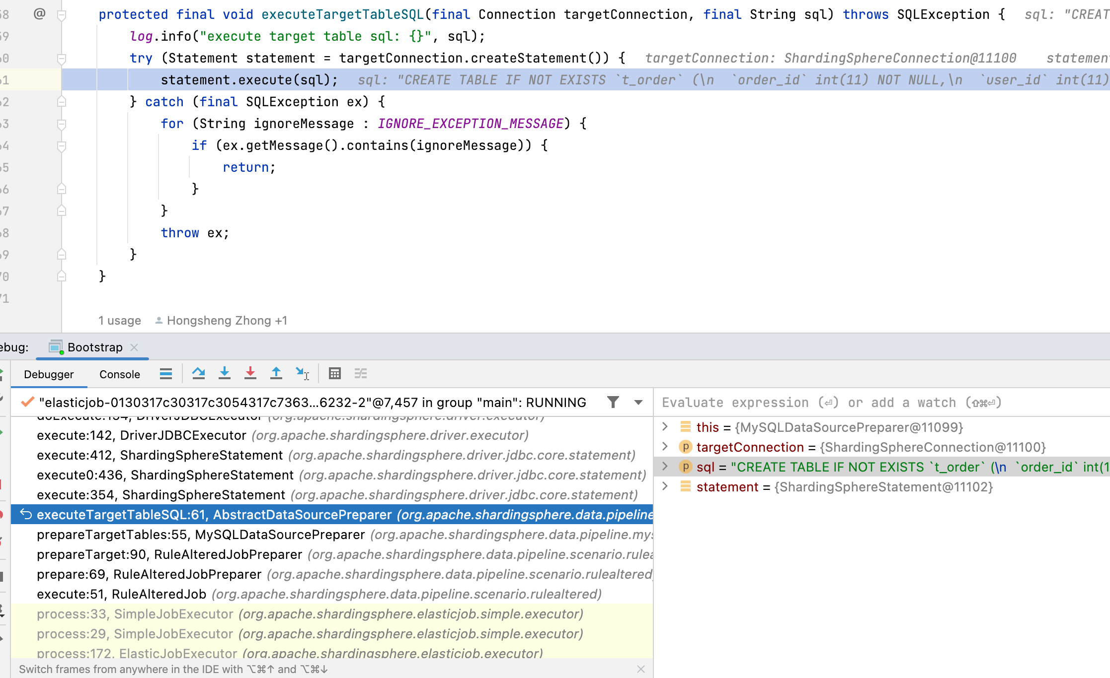 After creating table via ShardingSphereDataSource in proxy, metadata/logic_db/ created in ...