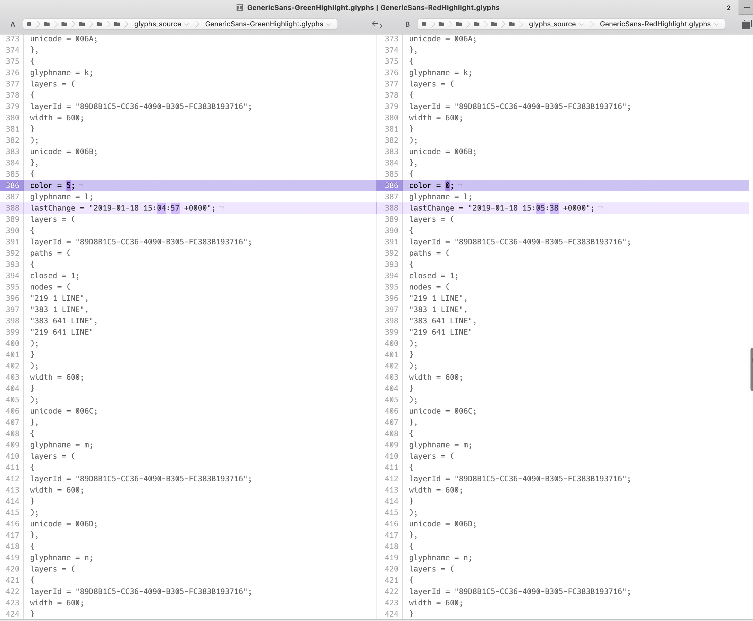 Pull glyph highlighting color from glyphs source files · Issue #5 ...