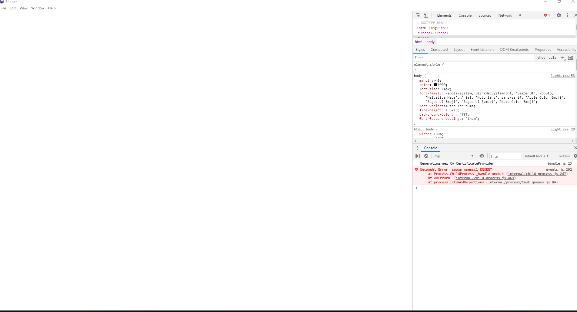 Windows app blank screen · Issue #3152 · facebook/flipper · GitHub