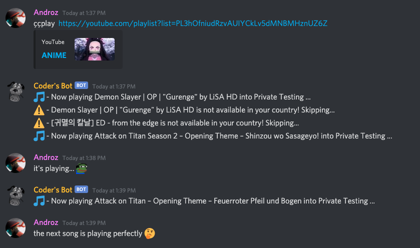 YouTube playlists? · Issue #300 · Androz2091/discord-player · GitHub
