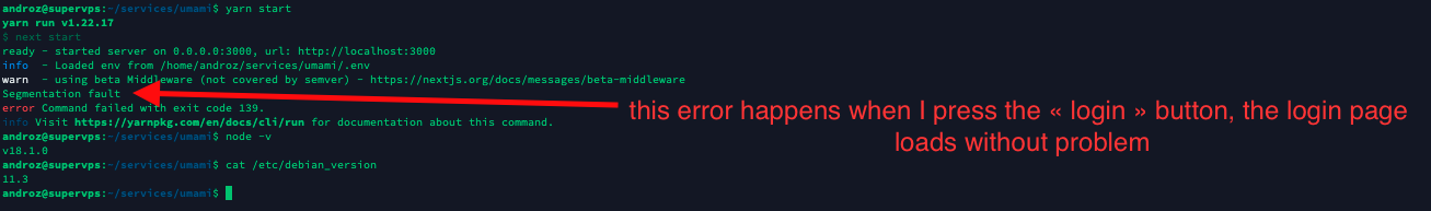 Segmentation fault error · Issue #1132 · umami-software/umami · GitHub