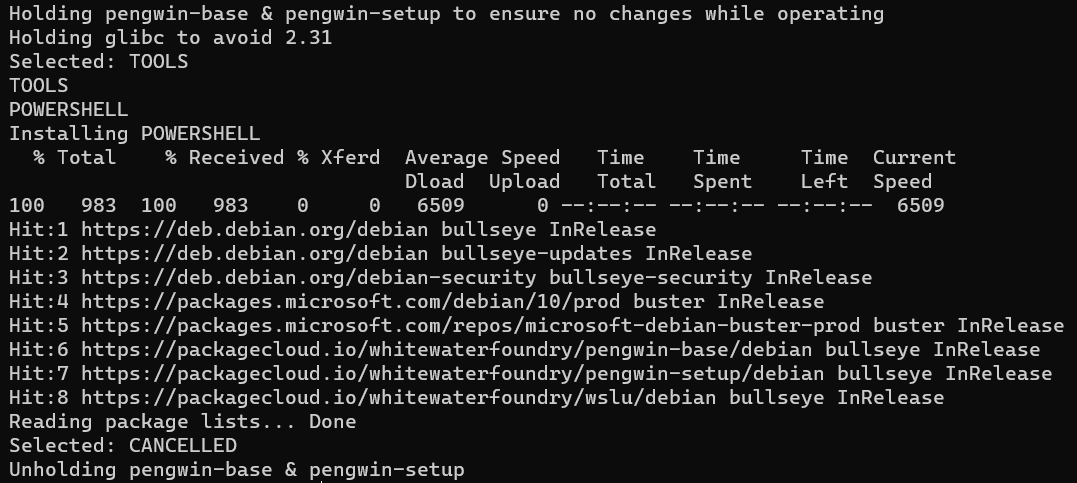 pengwin-setup not installing powershell · Issue #620 · WhitewaterFoundry/Pengwin · GitHub