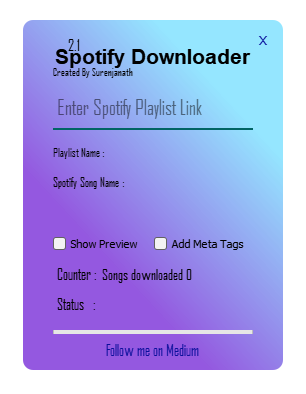 GitHub - surenjanath/Spotify-Song-Downloader-PyQt5: Download your favorite Spotify songs with ...