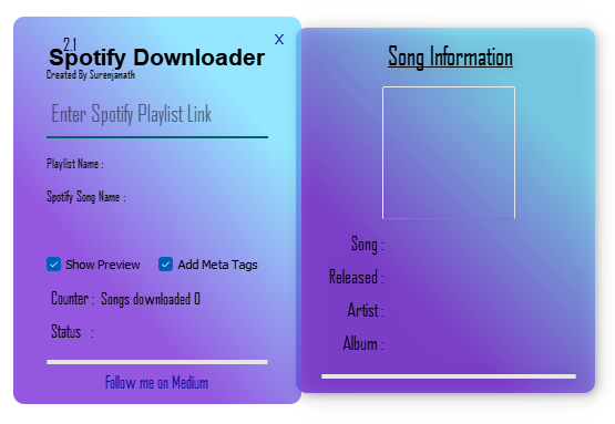 GitHub - surenjanath/Spotify-Song-Downloader-PyQt5: Download your favorite Spotify songs with ...