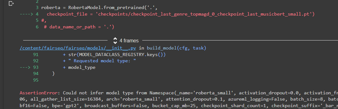 [MusicBERT]: Could not infer model type from Namespace (eval_genre.py) · Issue #51 · microsoft ...