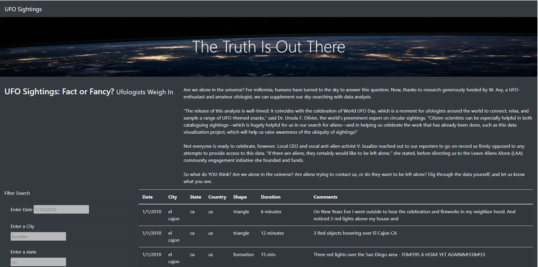 GitHub - ashrs03/UFOs: JavaScript