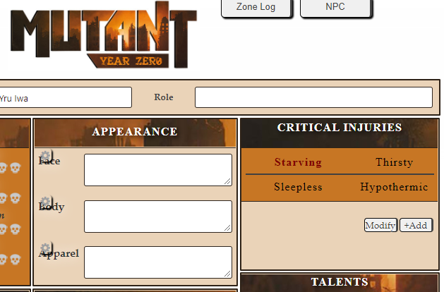 [Mutant Year Zero] radio button for critical injuries not showing up · Issue #7477 · Roll20 ...