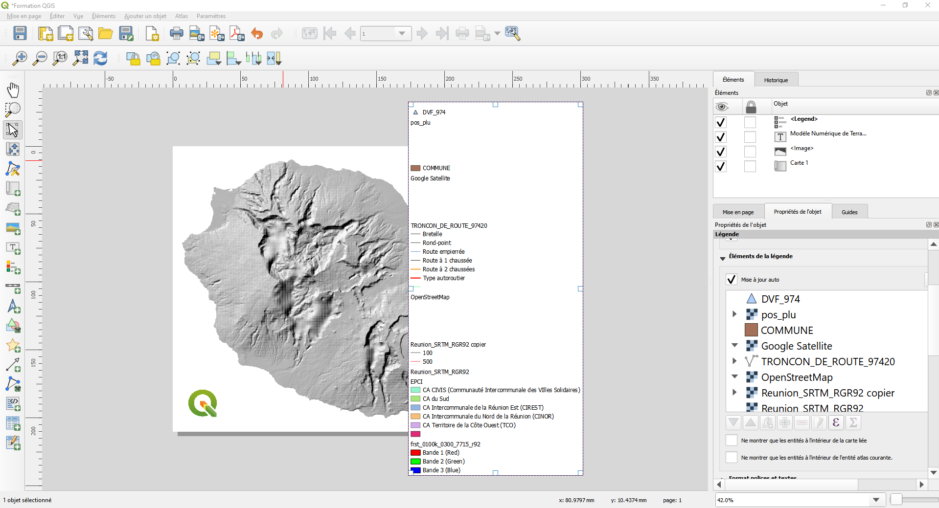 Raster with shaded relief or contours style not appearing in legend when "Filter Legend by Map ...
