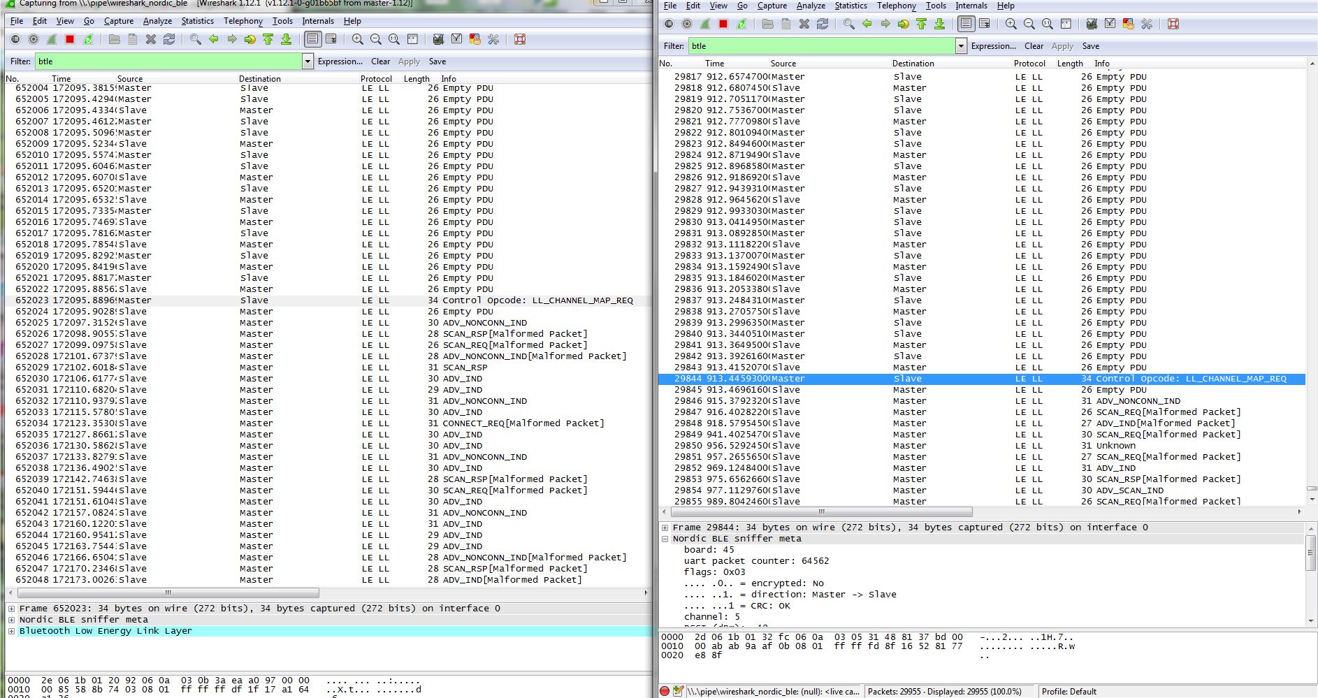 BLE disconnection caused by channel map request or connection parameter ...