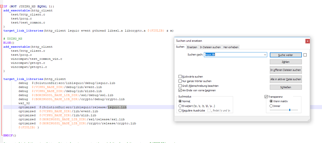 Invalid numeric argument Error building LsQuic in Windows/Visual Studio ...