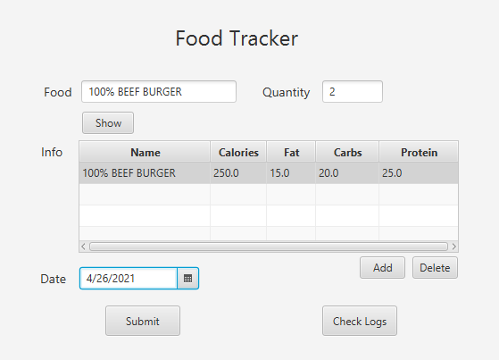 GitHub - EricQian17/Food_Calorie_Tracker: App to track what foods you ...