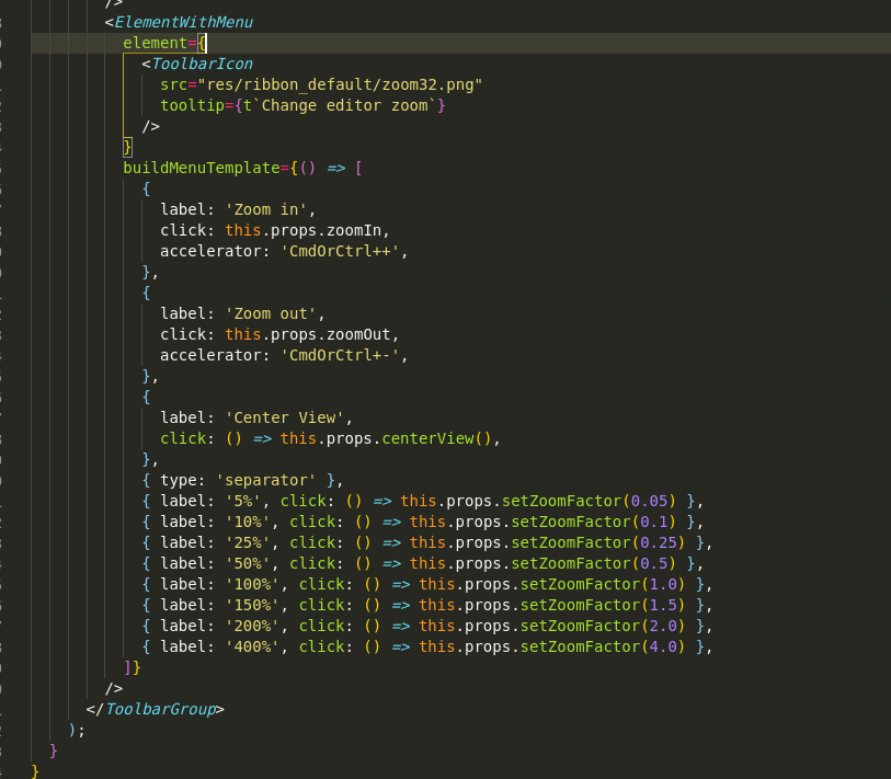 Dropdown menu in the 'Change editor zoom' menu · Issue #1580 · 4ian/GDevelop · GitHub