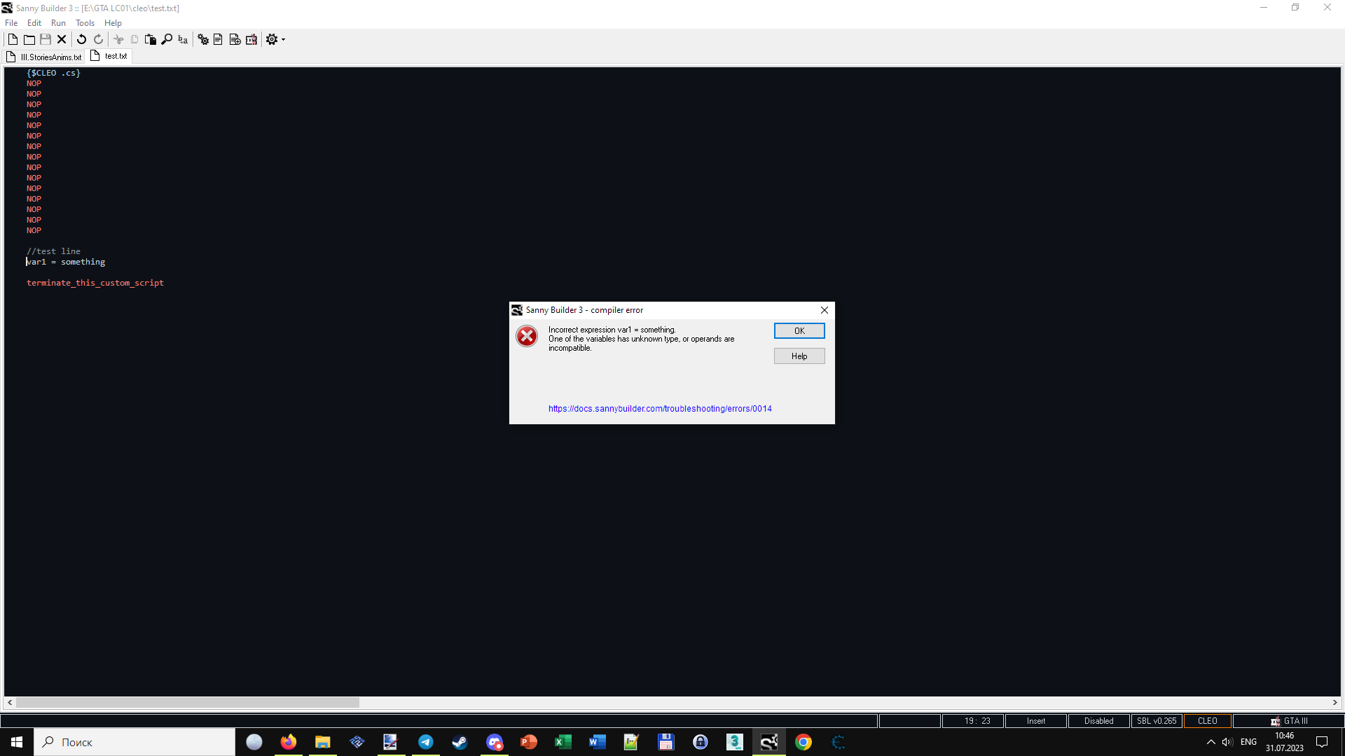Some issues with SB IDE · Issue #236 · sannybuilder/dev · GitHub