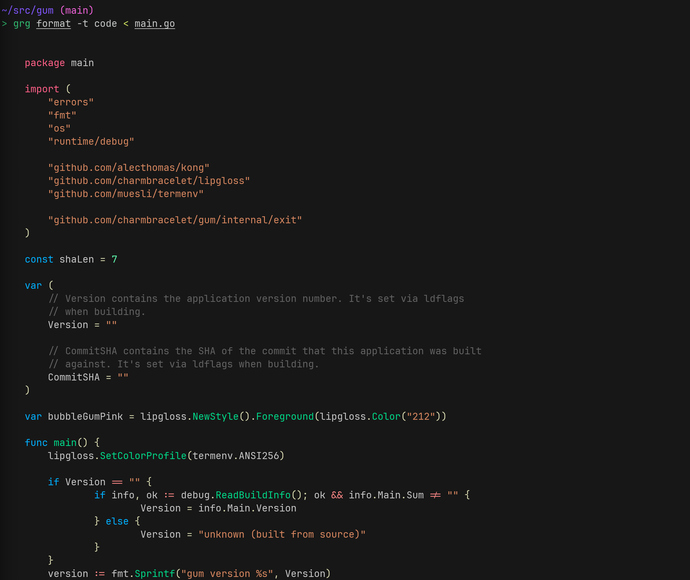 `gum format` does not syntax highlight code · Issue #215 · charmbracelet/gum · GitHub