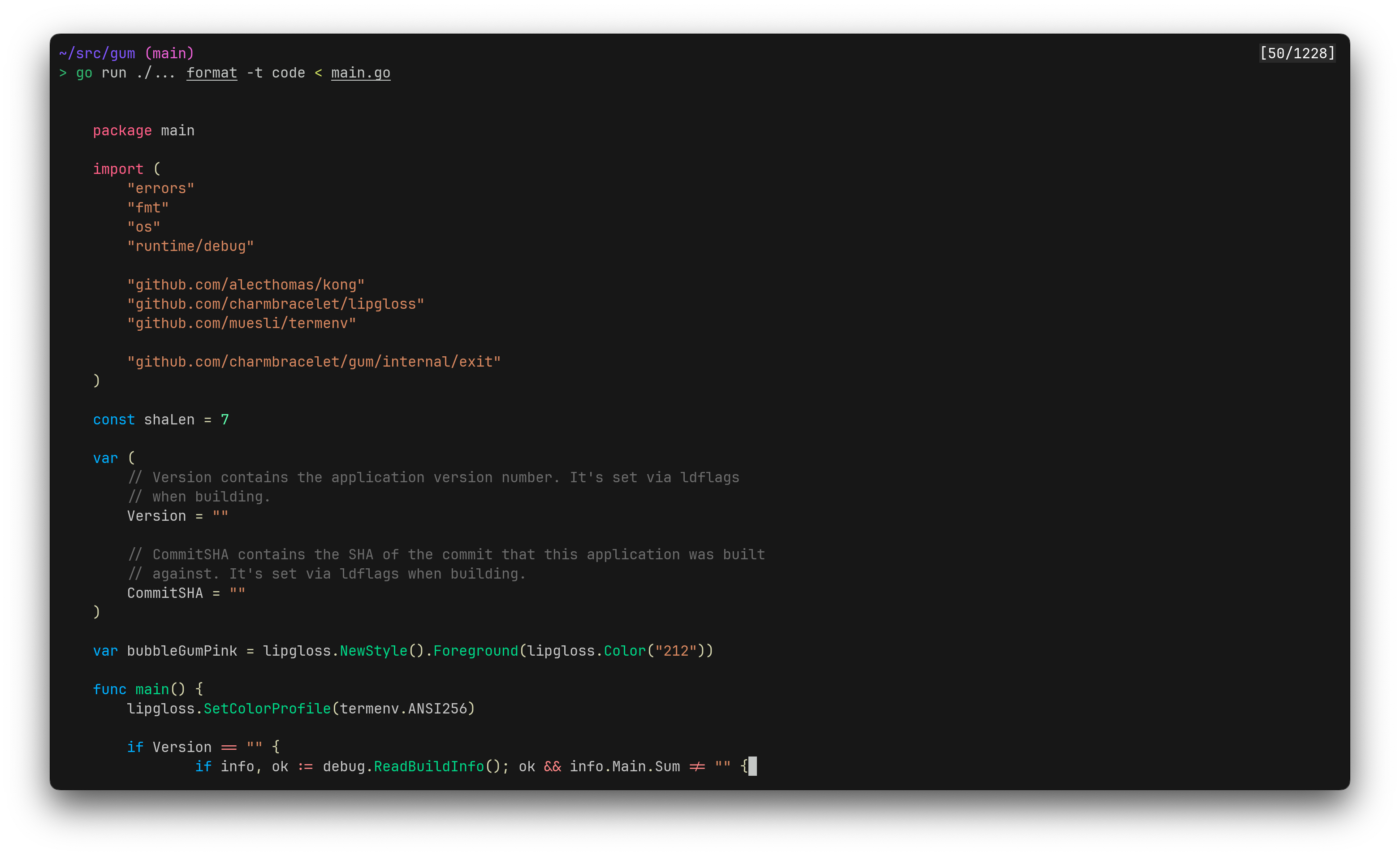 `gum format` does not syntax highlight code · Issue #215 ...