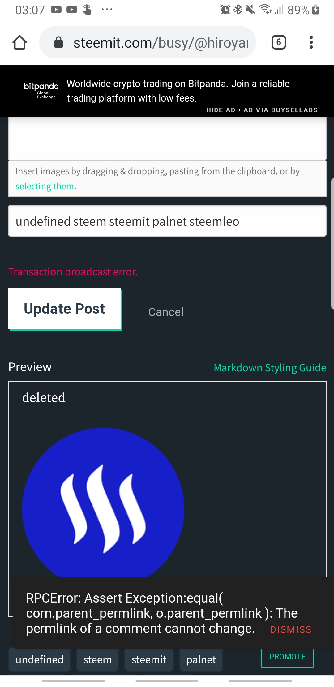 undefined hashtag, cannot edit the post · Issue #3513 · steemit/condenser · GitHub