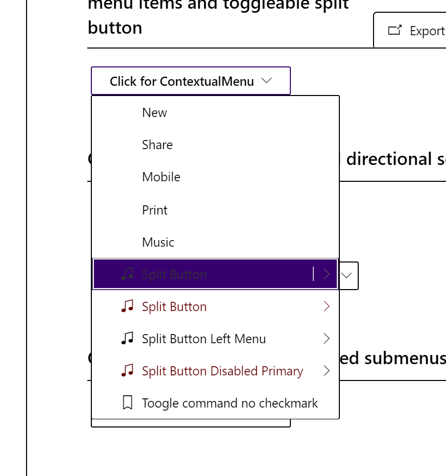 Split Button in Menu does not work for High Contrast White · Issue ...