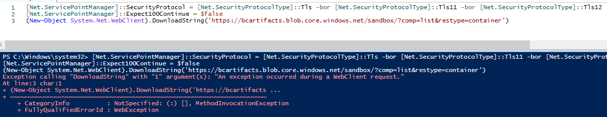 Get-BCArtifactUrl error on windows 11 · Issue #2315 · microsoft/navcontainerhelper · GitHub