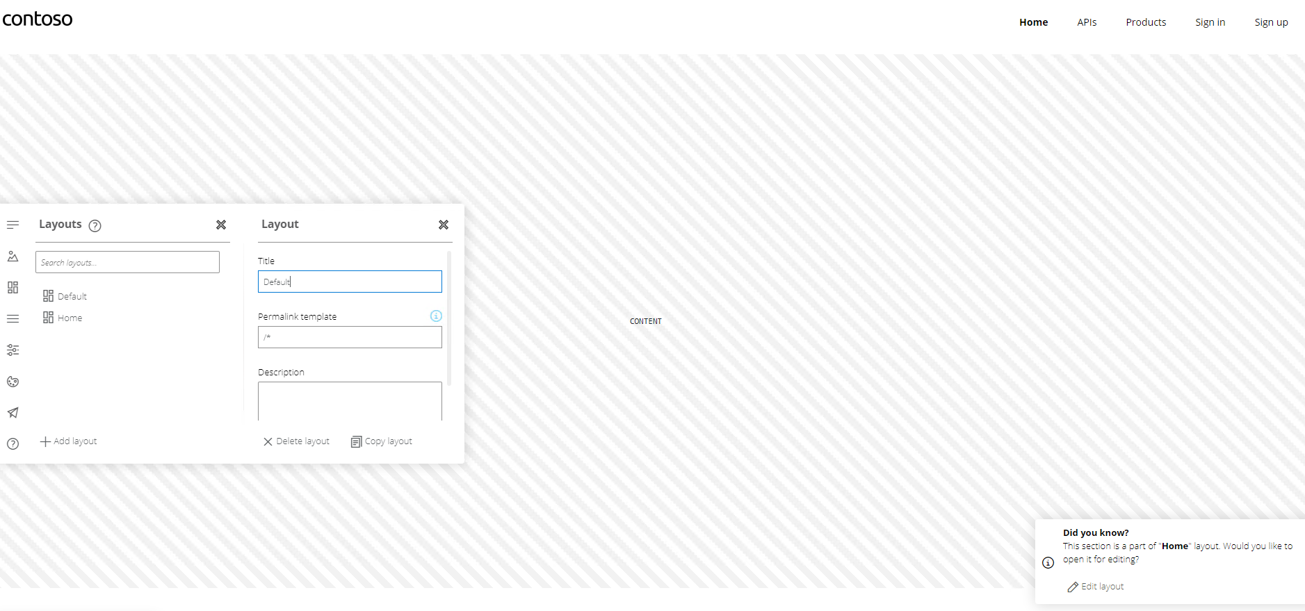 Cannot Edit Default Layout · Issue 580 · Azureapi Management Developer Portal · Github