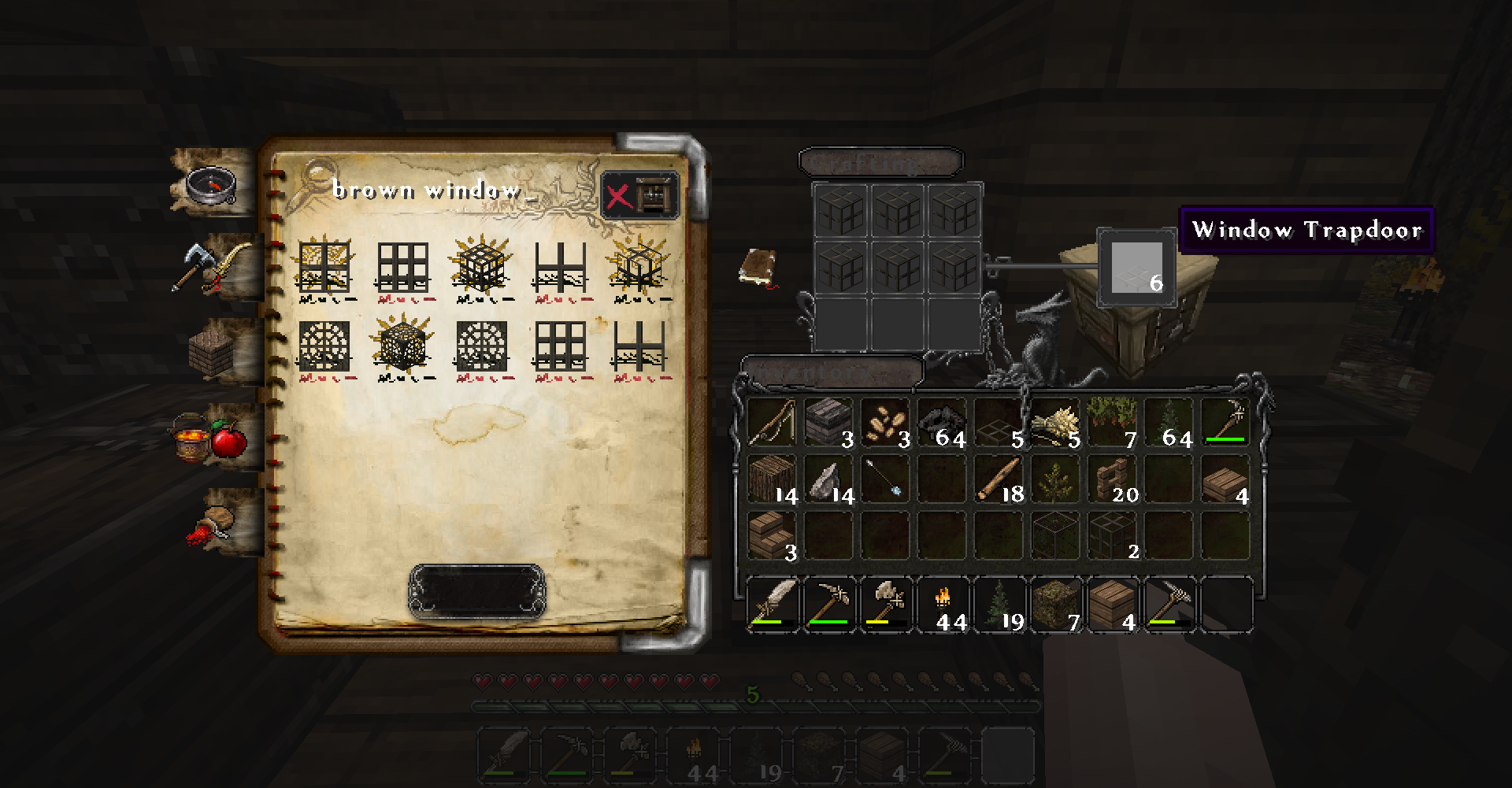 Survival: Crafting recipe for "Brown Window Pane" produces 6 "Window ...