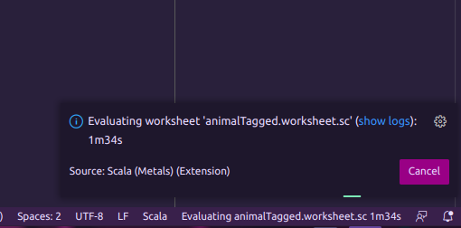 Worksheet gets stuck in loop · Issue #4796 · scalameta/metals · GitHub