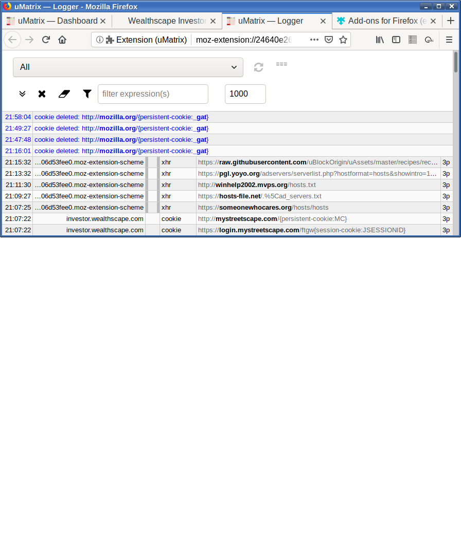 uMatrix deleting cookies with cookie deletion settings unchecked · Issue #140 · uBlockOrigin ...