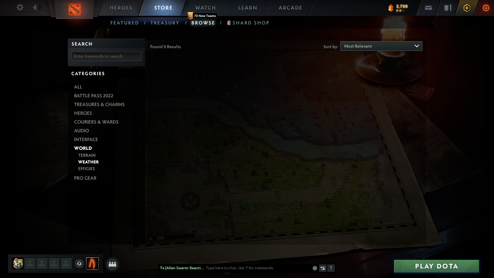 There are 11 categories in the "World" section of the Global Items ...