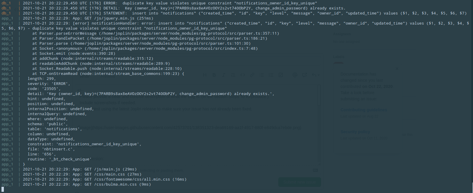 invalid URL [joplin-server] · Issue #5612 · laurent22/joplin · GitHub