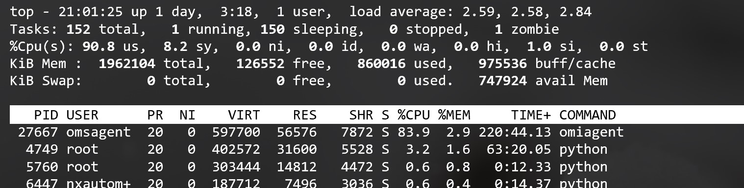 High CPU usage by omiagent · Issue #860 · microsoft/OMS-Agent-for-Linux · GitHub