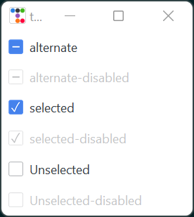 Add disabled styles for selected, unselected, and third states on all ...