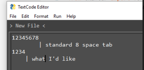 [Enhancement] change tab stop from 8 to 4 spaces · Issue #7 · israel-dryer/Text-Code-Editor · GitHub