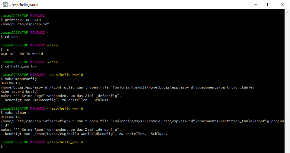 Getting Error In Make Menuconfig Idfgh 1122 · Issue 2952 · Espressif